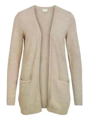 VILA Fine-knit Patch-pocket Cardigan - Neutrals