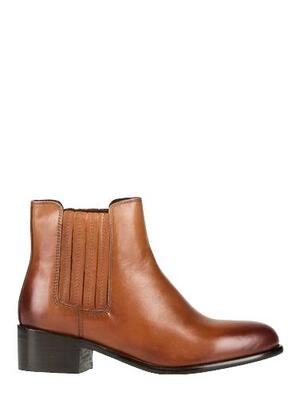 CAFÈNOIR Leather Chelsea Boots With Block Heel - Brown