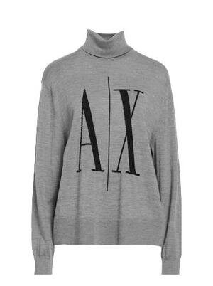 Armani Exchange Turtleneck Virgin Wool Sweater - Grey