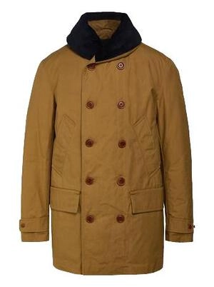 SPIEWAK Double-breasted Cotton Coat With Goose Down Interior - Camel