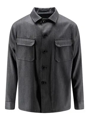 Tagliatore Calvin Virgin Wool Shirt Jacket - Grey