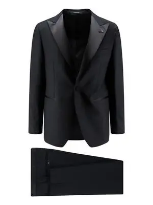 Tagliatore Virgin Wool Tuxedo - Black