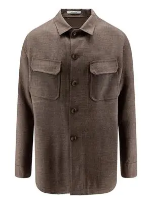 Tagliatore Virgin Wool Shirt Jacket - Brown
