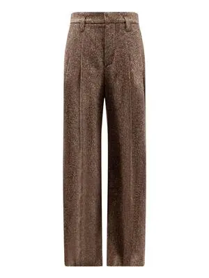 BRUNELLO CUCINELLI BRUNELLO CUCINELLI Mélange Wool Blend Wide Leg Trousers