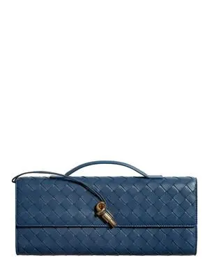 BOTTEGA VENETA BOTTEGA VENETA Andiamo Leather Clutch With Intrecciato Pattern