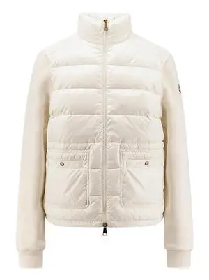 Moncler Padded Jacket With Fabric Details - White