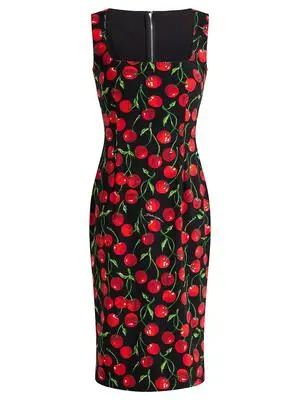 DOLCE & GABBANA Dolce & Gabbana Printed Stretch-Jersey Knee-Length Dress