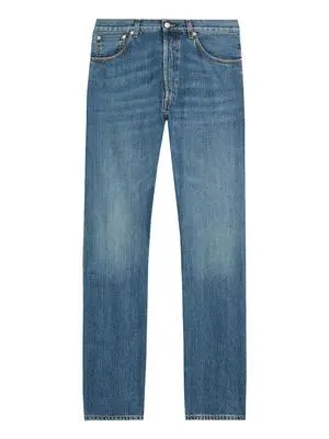 Alexander McQueen Straight Leg Denim Jeans - Mid Denim