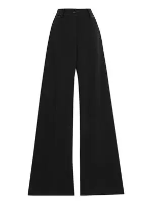 DOLCE & GABBANA Dolce & Gabbana Wool-Crepe Wide-Leg Pants With Satin Trim