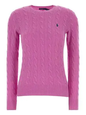 Polo Ralph Lauren Cable Knit Wool & Cashmere Crewneck Sweater - Pink