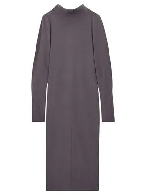 Giorgio Armani Slim-fit Stretch Silk-blend Crepe Midi Dress - Grey