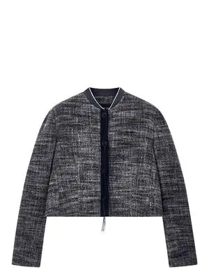 Giorgio Armani Cropped Blazer In Llama Wool - Grey