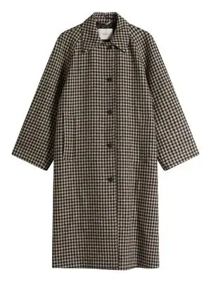 NOTHING WRITTEN Bébé Check Balmacaan Coat - Brown Check