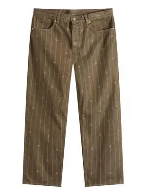 Drole De Monsieur Monogram Baggy Jeans - Brown