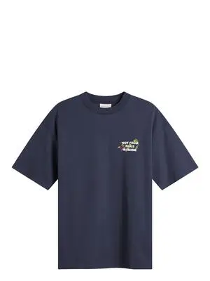 Drole De Monsieur Vine Embroidered Slogan T-shirt Navy