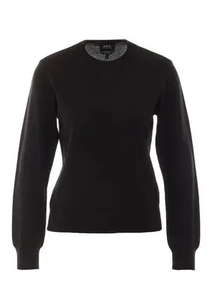 A.p.c. Philomena Crew Neck Long Sleeve Sweater - Black