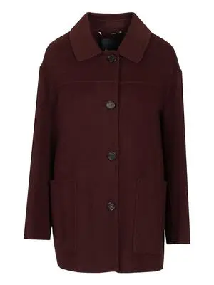 MAX MARA S MAX MARA Short Double-Drap Pure Wool Coat