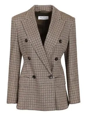 Max Mara Double-breasted Houndstooth Blazer - Multicolor