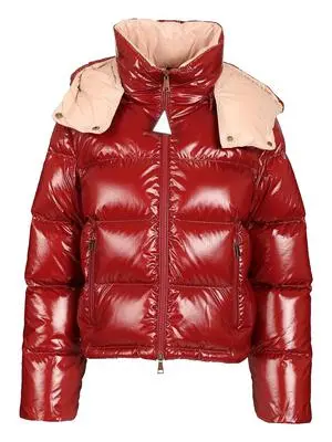Moncler Niveole Short Nylon Down Jacket - Red