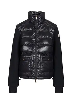 MONCLER Moncler Zip-Up Sweatshirt With Padded Nylon Laqué Front