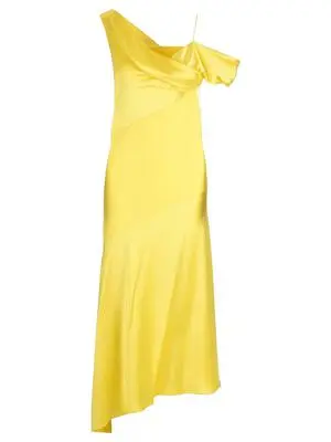 Loewe Draped Asymmetrical Midi Dress - Yellow
