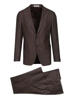 Tagliatore Single-breasted Suit In Super 110s Wool - Brown
