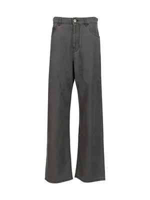 Miu Miu Five-pocket Chambray Trousers - Gray