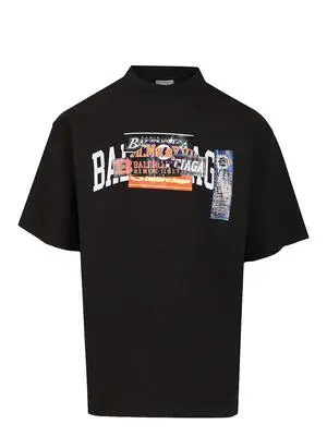 Balenciaga Bumper Stickers T-shirt - Black
