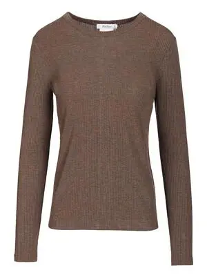 Max Mara Max Mara Ribbed Silk And Lyocell Sweater Cream