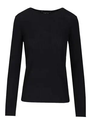 MAX MARA S MAX MARA Ribbed Crewneck Long Sleeve Wool Top
