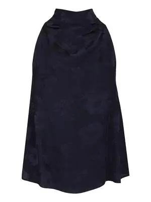 FORTE_FORTE Sleeveless Floral Jacquard Top - Blue