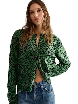 Anna Sui Jaguar Print Cardigan - Jade