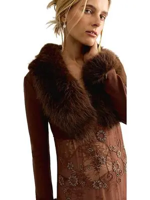 Free People Free People Penny Lane Fur Bolero Latte