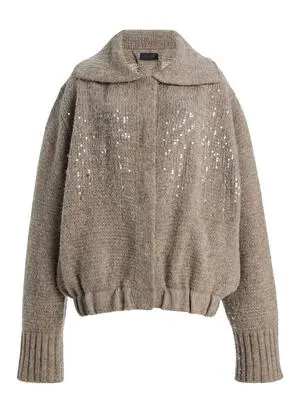 HAIKURE Sadie Wool Jacket With Sequins - Taupe