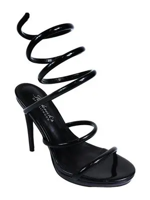 Frederick's Of Hollywood Sabine Round Toe High Heel Sandals - Black