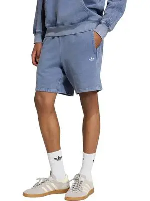 Adidas Originals Trefoil Essentials Washed Fleece Shorts - Dark Blue