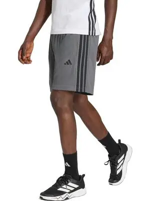 Adidas Workout Essentials Base 3-stripes Pique Short - Grey Five / Black
