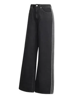 Adidas High Rise Wide Leg Denim Pants - True Black Denim