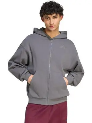 Adidas Kit Small Logo Full-zip Hoodie - Grey Five