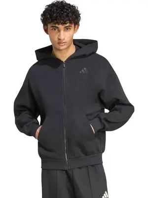 Adidas Kit Small Logo Full-zip Hoodie - Black