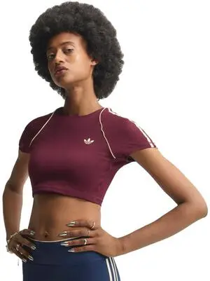 Adidas Originals Sport Superstar Bra Tee - Maroon