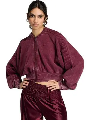 Adidas Sst Double Layered Cropped Track Top - Maroon