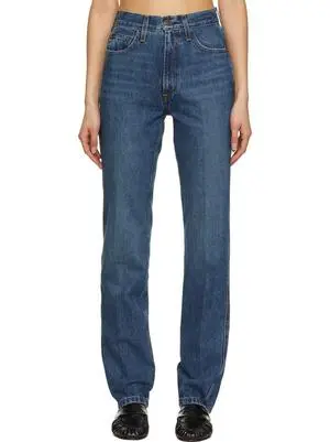 Co Name Logo High-waisted Straight Jeans - Blue