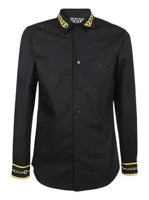 Versace Chain Couture Cotton Shirt - Black
