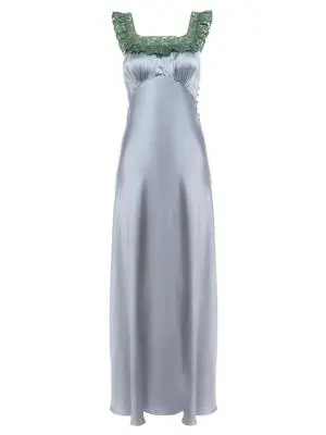 Chloé Lace-insert Satin Maxi Dress - Gray