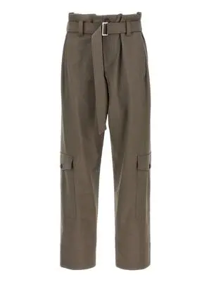 Brunello Cucinelli Belted Wide Leg Pants - Brown