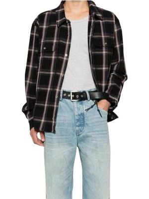PURPLE BRAND Check-pattern Cotton Shirt - Black