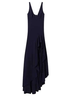 Stella McCartney Asymmetric Ruffled Maxi Dress - Black