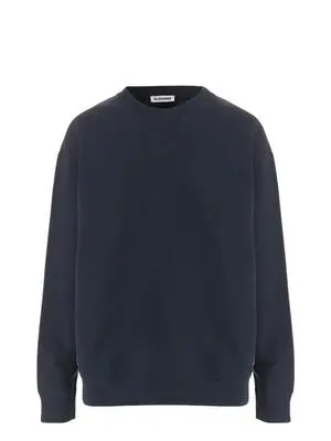 JIL SANDER Crew Neck Long Sleeve Sweatshirt - Navy