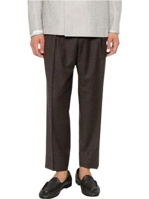 BRIGLIA 1949 Button-detail Pleated Trousers - Black